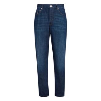 Brunello Cucinelli Homme, Jeans, Bleu, Taille: 3XL Pantalon Cinq Poches Coupe Slim en Denim Confort