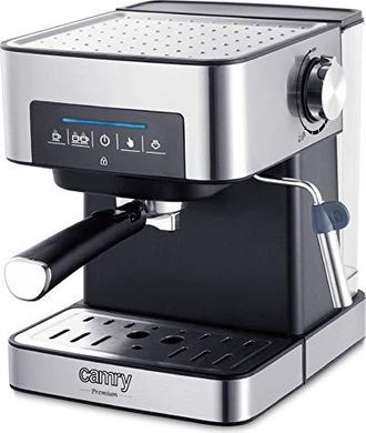 Camry CR 4410 Dampfkaffeemaschine, Kaffeemaschine mit Touchpanel, Leistung 850W, doppelter Stahlfilter, automatisches Abschalten, Zwei Thermostaten