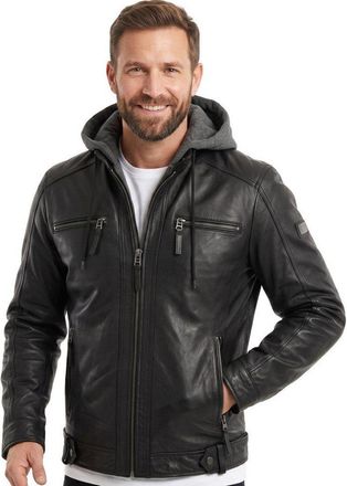 Otto Kern Lederjacke Smudo OTTO KERN - Herren Lederjacke Kapuze Lammnappa schwarz