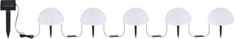 Globo Lighting 5x RGB LED Solar Steck Lampen Halb Kugel Garten Weg Deko Beleuchtung Farbwechsel Au&szlig;en Leuchten wei&szlig;
