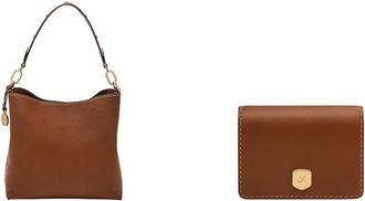 Fossil Damen Jessie Braune Ledertasche und Lennox Portemonnaie, Set