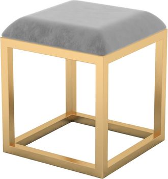 Generic Moderne Eingangsbank Aus Samt - Schuhablagebank Mit Metallrahmen, Ottomane Am Fußende des Bettes(Gray,11.8x11.8x13.7)