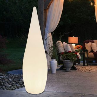 Globo Lighting Au&szlig;en Stand Steck Lampe Veranda Deko Steh Leuchte Terrassen Strahler Tropfen-Form im Set inkl. LED Leuchtmittel