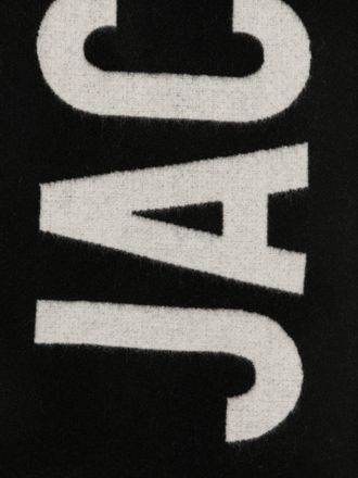 Jacquemus Logo Intarsia Virgin Wool Scarf - Black