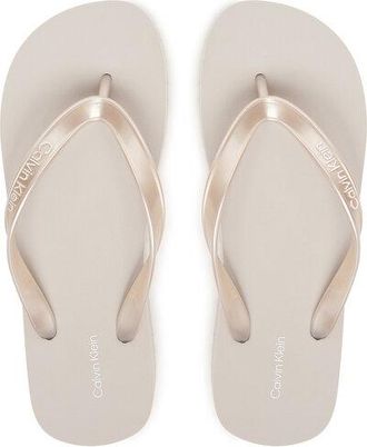 Calvin Klein Zehentrenner Flatform Flip Flop Met Tpu HW0HW03120 Silberfarben