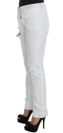 Ermanno Scervino Womens White Nylon Padded Slim Fit Cargo Pants