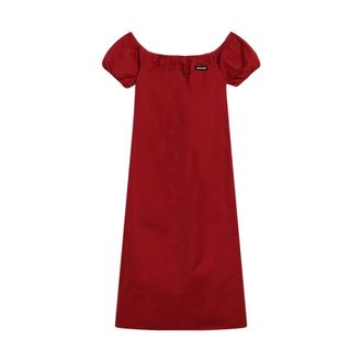 Miu Miu Popeline-Midikleid - - Dresses - Damen - Rot - XS