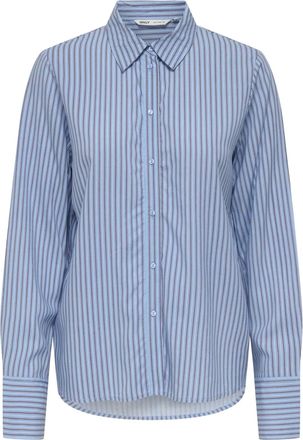 Only Damen Onlberit Life L/S Shirt WVN Hemdkragen Langarmhemd Für Den Alltag, Blue Bell, 3XL