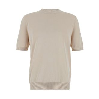 Eleventy Homme, Pulls, Beige, Taille: S T-shirt ras du cou