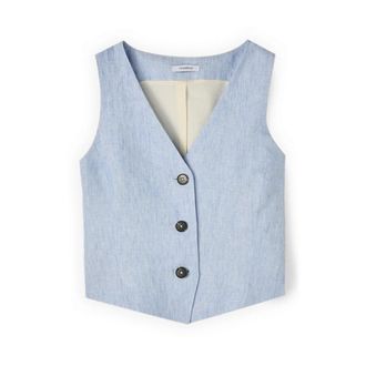 Motivi Leinenweste im Tailoring-Look - - Suits - Damen - Blau - XS