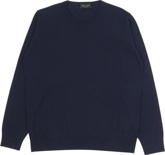 Roberto Collina Homme, Pulls, Bleu, Taille: M Crew Neck Knit Top