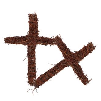 Angoily 2 St&uuml;ck Rattan Kreuz Wandbehang Katholische Kreuz Dekoration Handgefertigtes Kruzifix f&uuml;r Innen Au&szlig;en Tisch und H&auml;ngedekor Andachtsraum Zubeh&ouml;r