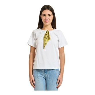 iBlues Femme, Tops, Blanc, Taille: 40 FR T-shirt avec d&eacute;tail foulard