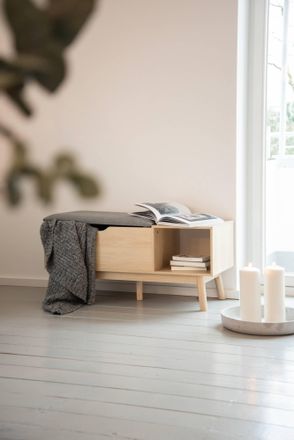 WENKO home24 Garderobenbank Edda 100 x 45 x 40cm Braun