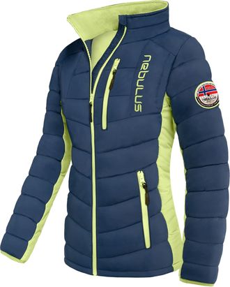 Nebulus Damen Jacke GRAFFITY, warme Outdoorjacke, praktische & vielseitige Übergangs- & Winterjacke, navy-lime_green - S/36