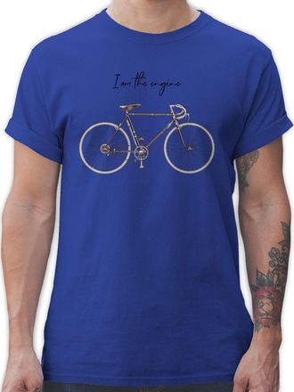 Shirtracer T-Shirt Herren - Fahrrad Bekleidung Radsport - I am The Engine I Rennrad I Geschenk Radfahrer I Fahrradliebhaber I Cycling - 4XL - Royalblau - fahrrad