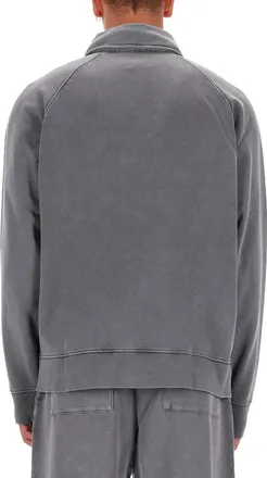 Versace Jeans Couture Logo-Print Cotton Sweatshirt - Grey