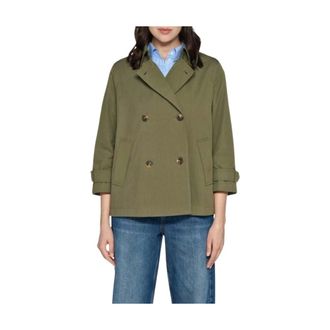 Geox Femme, Manteaux, Vert, Taille: 38 FR Lampedusa Short Trench Coat