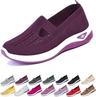 Generic Chaussures orthopédiques pour femme, chaussures à enfiler pour femme, baskets orthopédiques tissées respirantes à semelle souple, légères et confortab
