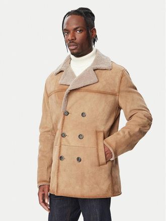 Milestone Leder-Mantel MS Cleveland 631629 21555-1 Dunkelbeige Regular Fit