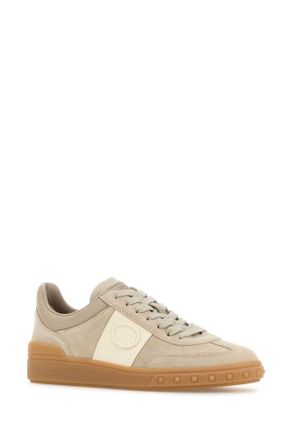 Valentino Garavani Womens Cappuccino Suede Upvillage Sneakers Rockbeigeivorbeirbeiplativoamb