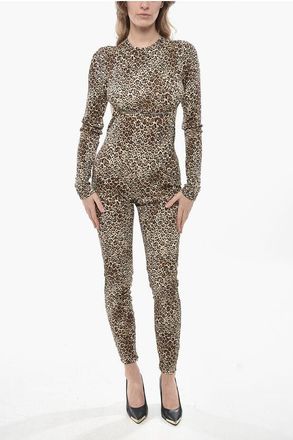 Dsquared2 Animal-Print Jumpsuit with Cut-Out Detail size Xs