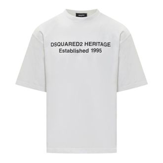 Dsquared2 Loose Fit Heritage T-Shirt - - Tops - Herren - Wei&szlig; - M