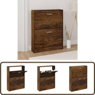vidaXL Vidaxl - Schuhschrank Räuchereiche 59x17x81 cm Holzwerkstoff - Schuhschrank - Schrank - Regal - Aufbewahrung - Garderobe