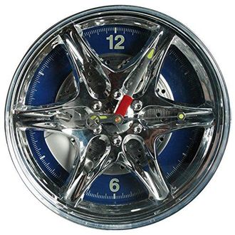 Out of the Blue Horloge Murale en Forme de Jante avec LED Bleue, Bleu