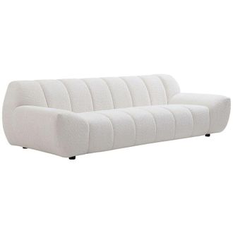 Vente-Unique Canap&eacute; 3 places en tissu bouclette blanc SORIELI
