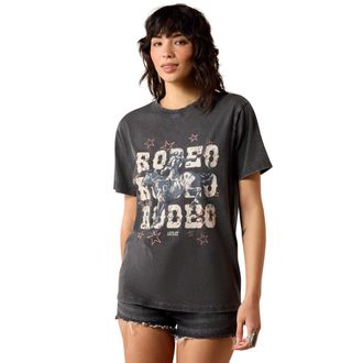 Ariat Womens Star Spangled Rodeo T-Shirt in Charcoal Mineral Wash, Size 2X-Large, by Ariat