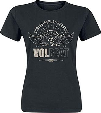 Volbeat Skullwing - Rewind, Replay, Rebound Femme T-Shirt Manches Courtes Noir L