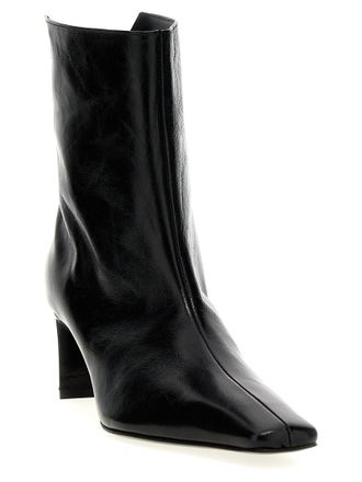 Khaite Womens Black Calfskin Ankle Boots