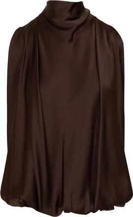 Semicouture Femme, Blouses et Chemises, Brun, Taille: 40 FR Sleeveless Satin Top