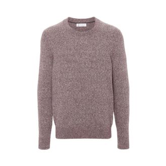 Brunello Cucinelli Gestrickter Pullover mit Rundhalsausschnitt - - Knitwear - Herren - Lila - XL
