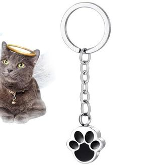 Generic Porte-cl&eacute;s patte de chien - Pendentif comm&eacute;moratif en acier inoxydable ouvrable, souvenir pour cendres danimaux domestiques avec fermeture s&eacute;curis&eacute;e, 