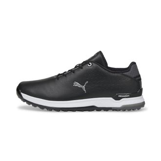 Puma Proadapt Alphacat Herren-Golfschuh aus Leder, schwarz/silberfarben, 43 EU
