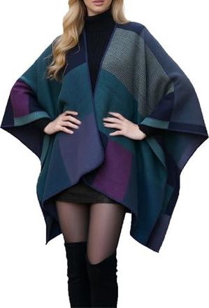 Generic Poncho Femme Hiver Chaud Chale Femme Hiver Chaud Cape Femme Effet enveloppant Poncho Mode Grande Taille Superposition Facile Saison Froide