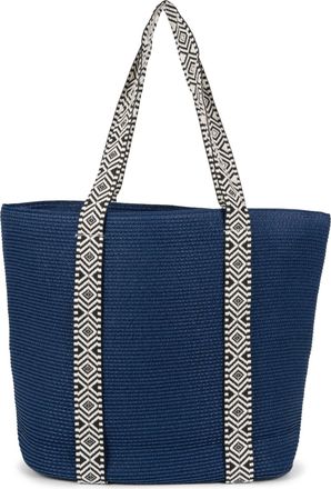 styleBREAKER Strandtasche Papierstroh Strandtasche Azteken Muster
