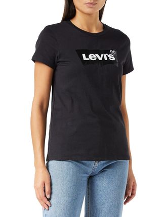 Levi's Damen The Perfect Tee T-Shirt,Black Agate,XXS