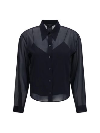 Gucci Womens Shirt Stretch Silk Chiffon Black