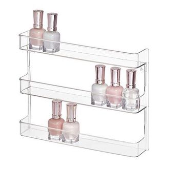InterDesign iDesign Clarity Nagellack-Wandregal, mit 3 Ablagen für Badezimmer, Schminkschrank, Schlafzimmer, transparent
