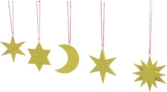 Rudolphs Schatzkiste Baumbehang Sonne Mond & Sterne gelb HxB 5x5cm NEU Weihnachten Christbaum Baumschmuck Holzschmuck Holz Seiffen Erzgebirge Strauchbehang Dekoration