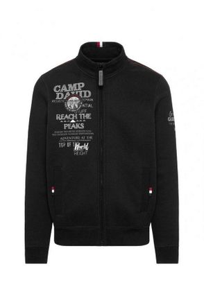 Camp David Sweatjacke mit Logo Prints, Stickereien und Patches black