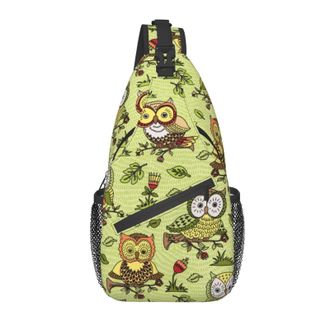 AOOEDM Niedliche lustige Eule Sling Crossbody Rucksack Tasche Brusttasche für Männer Frauen Reisen Wandern Daypack