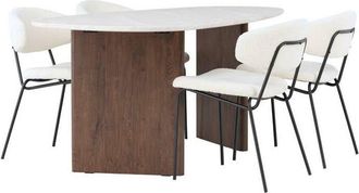 ebuy24 Ebuy24 - Grönvik ensemble pour salle à manger table offwhite et 4 Chico chaises blanc