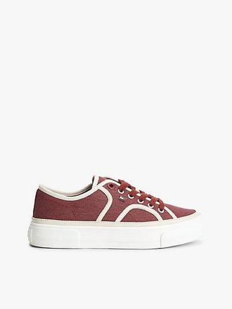 Tommy Hilfiger Baskets plateforme en toile &agrave; galon contrast&eacute;