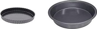 De Buyer 4705.28 -tarte cannelee droite fond fixe ø28 & 4717.28 -moule a manque rond uni 28cm