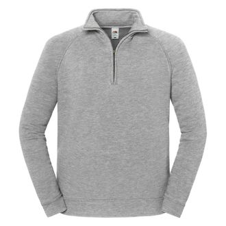 Fruit Of The Loom Fruit of the Loom - Iconic Premium Sweatshirt f&uuml;r Herren/Damen Unisex, mit kurzem Rei&szlig;verschluss (Sportliches Heather)
