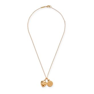 Dolce & Gabbana Halskette mit Herzanh&auml;nger und Logo-Medaille - - Accessories - Damen - Gelb - ONE SIZE